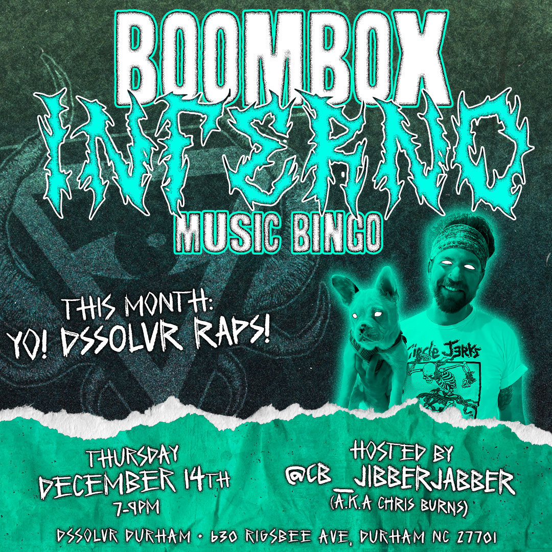 Boombox Inferno Music Bingo - Downtown Durham Inc