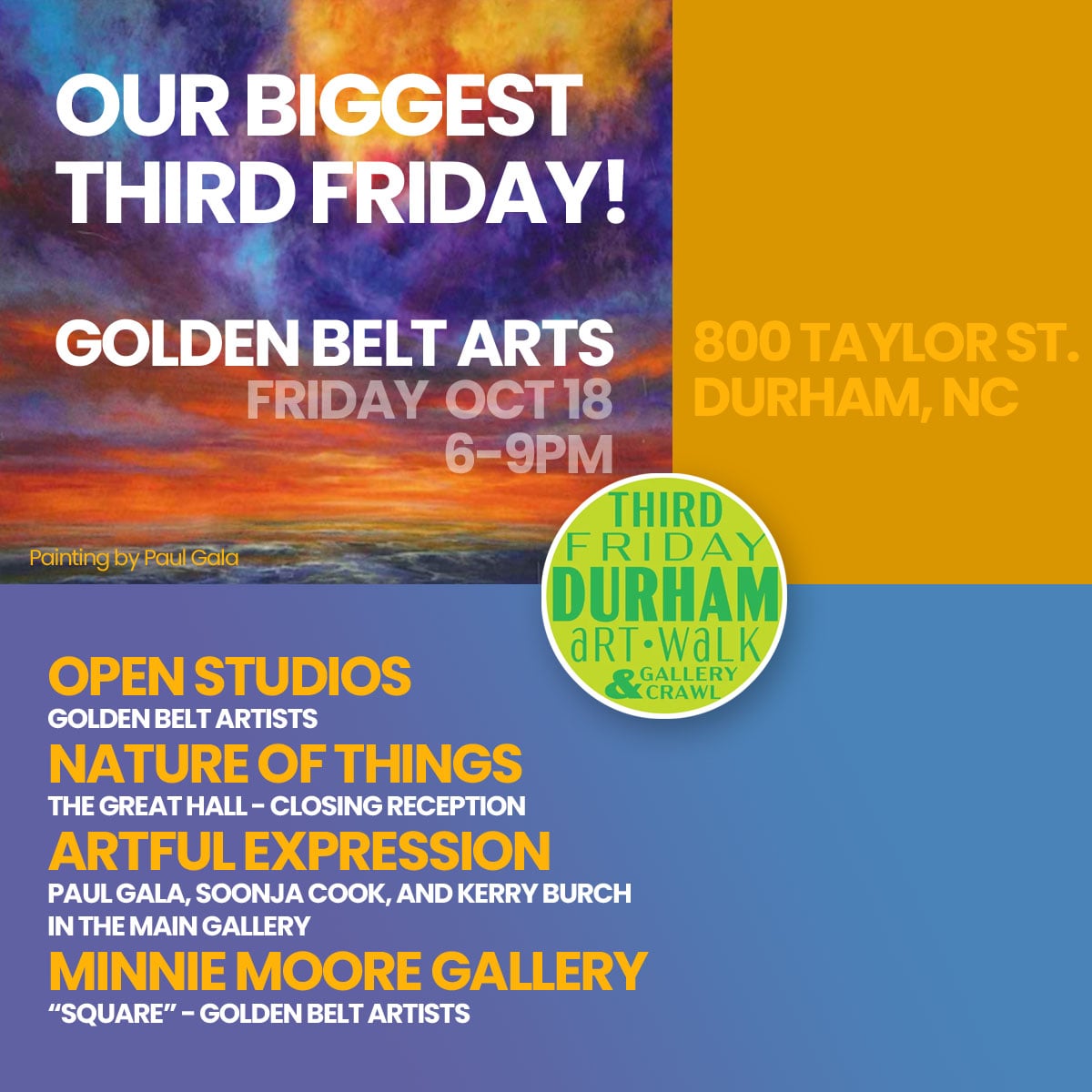 Golden Belt Artists Third Friday Biggest Night of the Year - Downtown ...